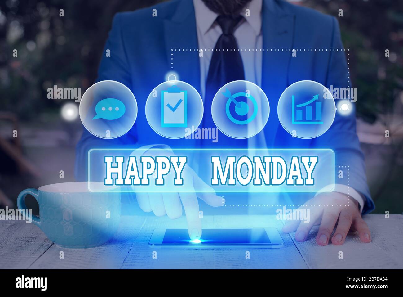 Conceptual hand writing showing Happy Monday. Concept meaning telling ...