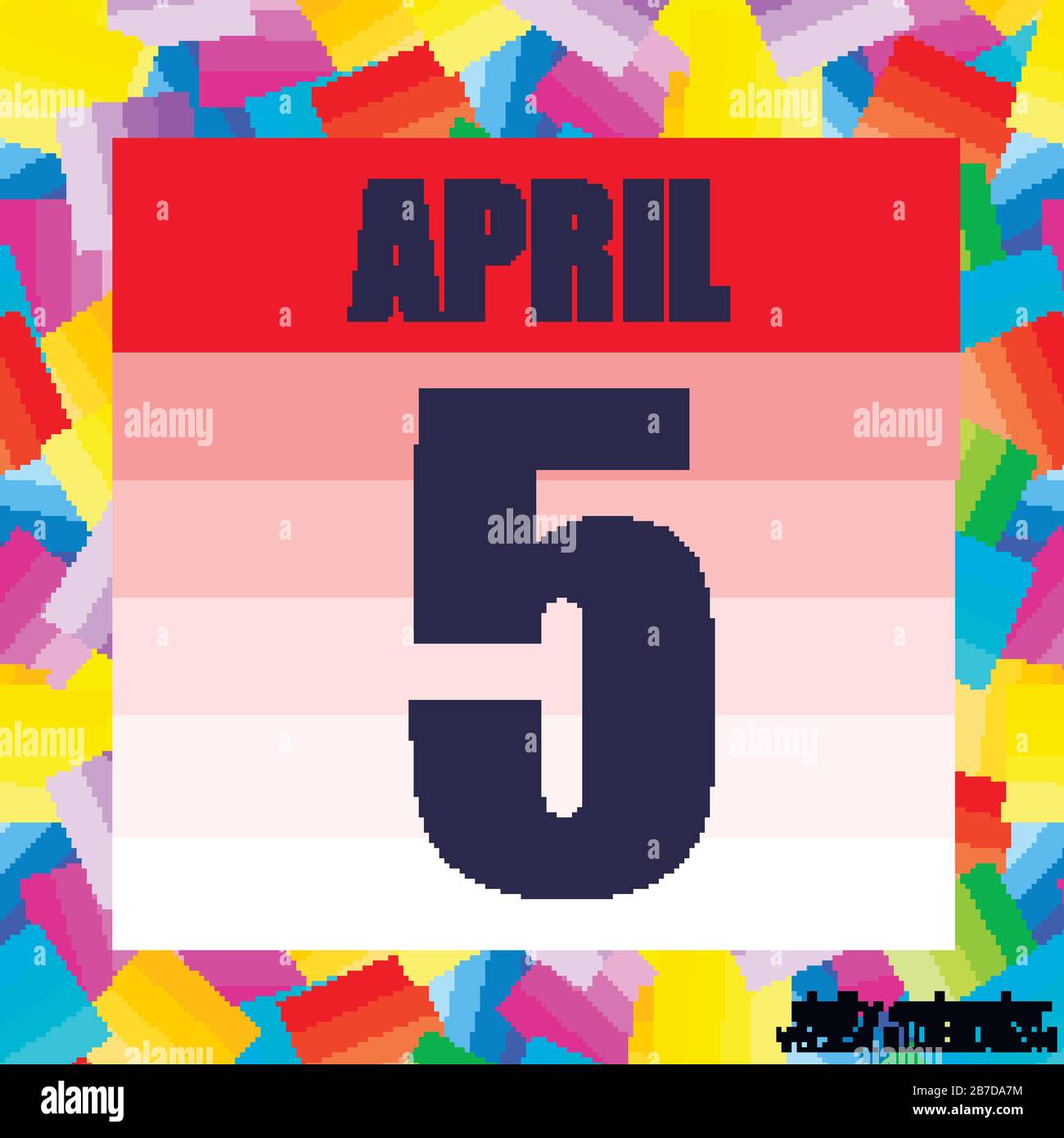 April 5 icon. For planning important day. Fifth of april. Banner for ...