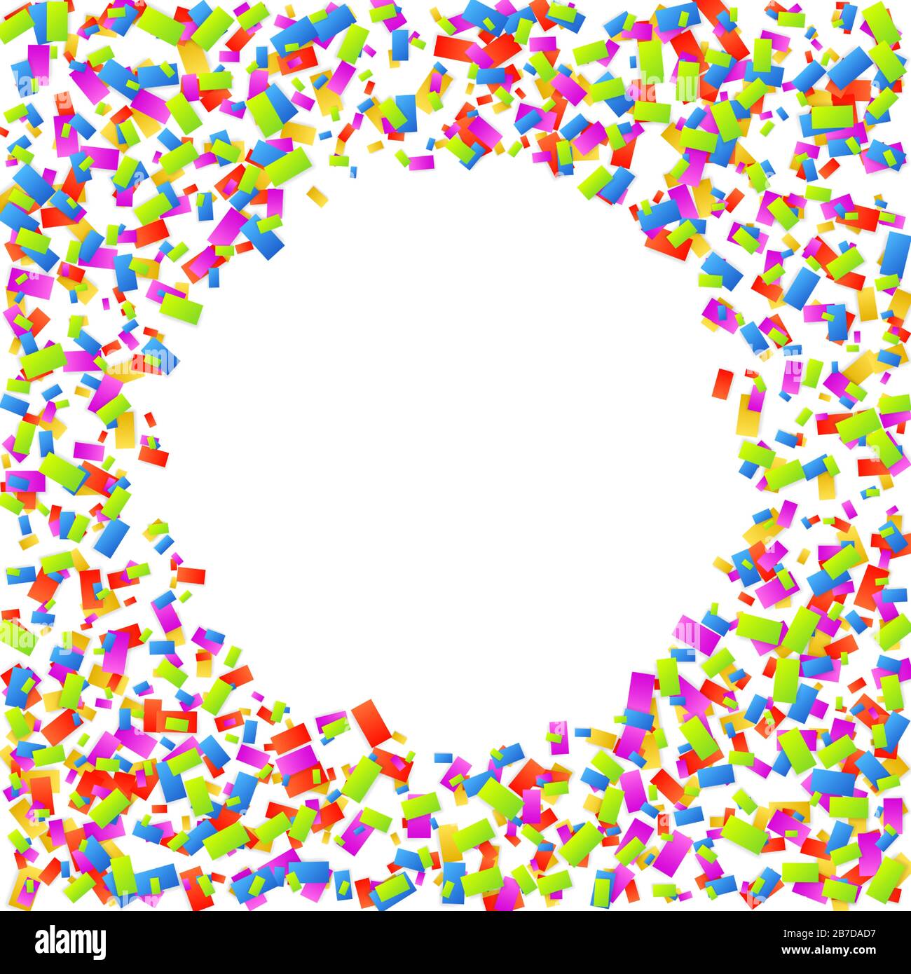 Abstract background with falling colorful confetti isolated on a white ...