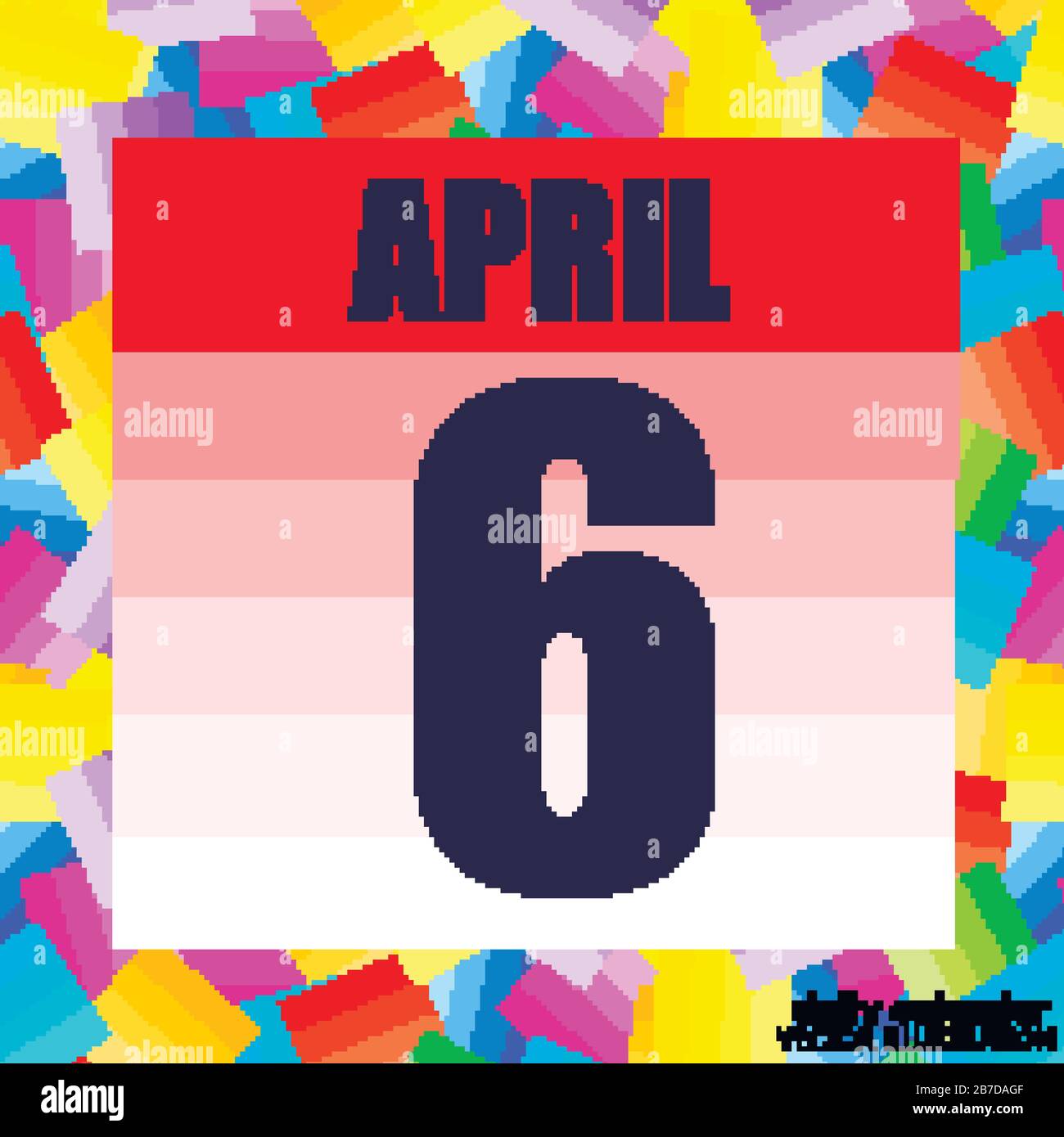 April 6 icon. For planning important day. Sixth of april. Banner for ...