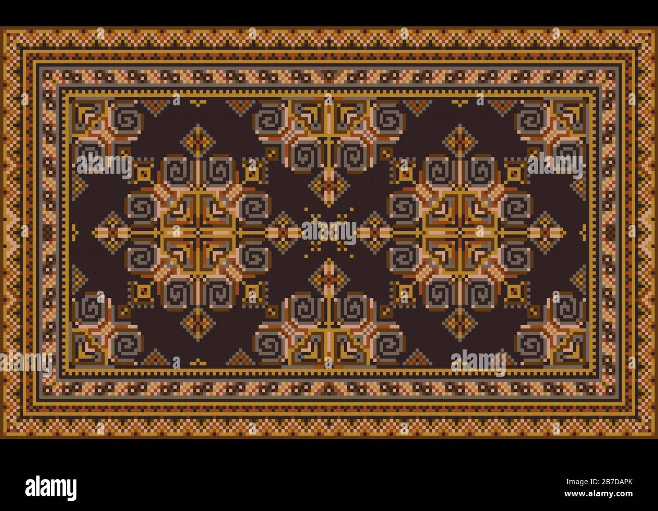 Variegated luxury vintage oriental carpet with dirty orange,yellow ...