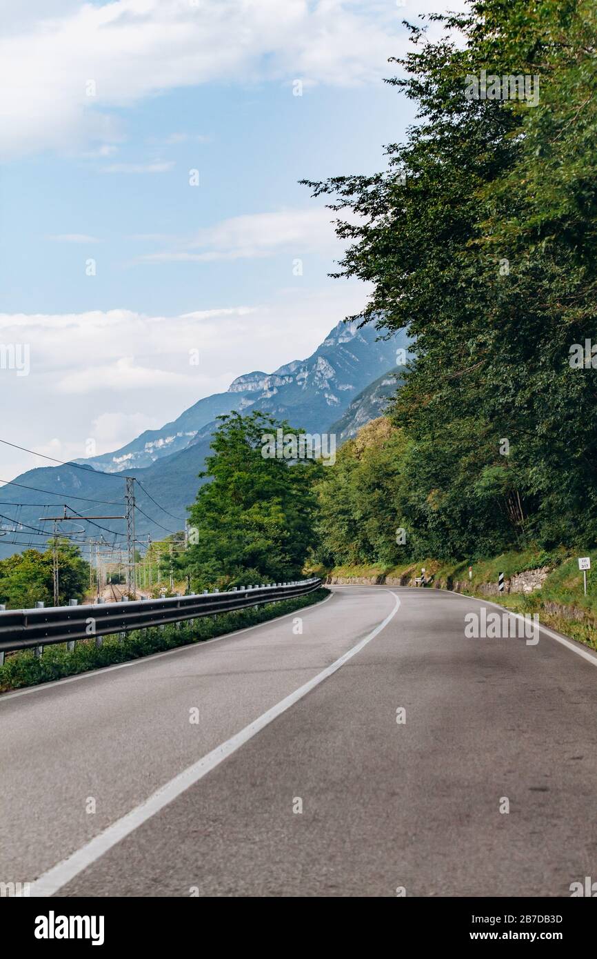 Mountain road. Mountain range. The road in the mountains. Roadway in ...