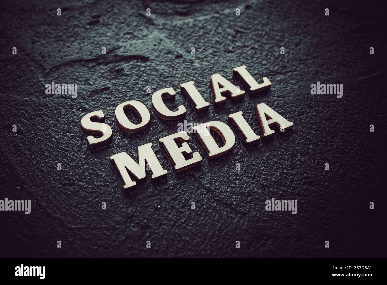 Social Media Text Message On Black Background Stock Photo - Alamy