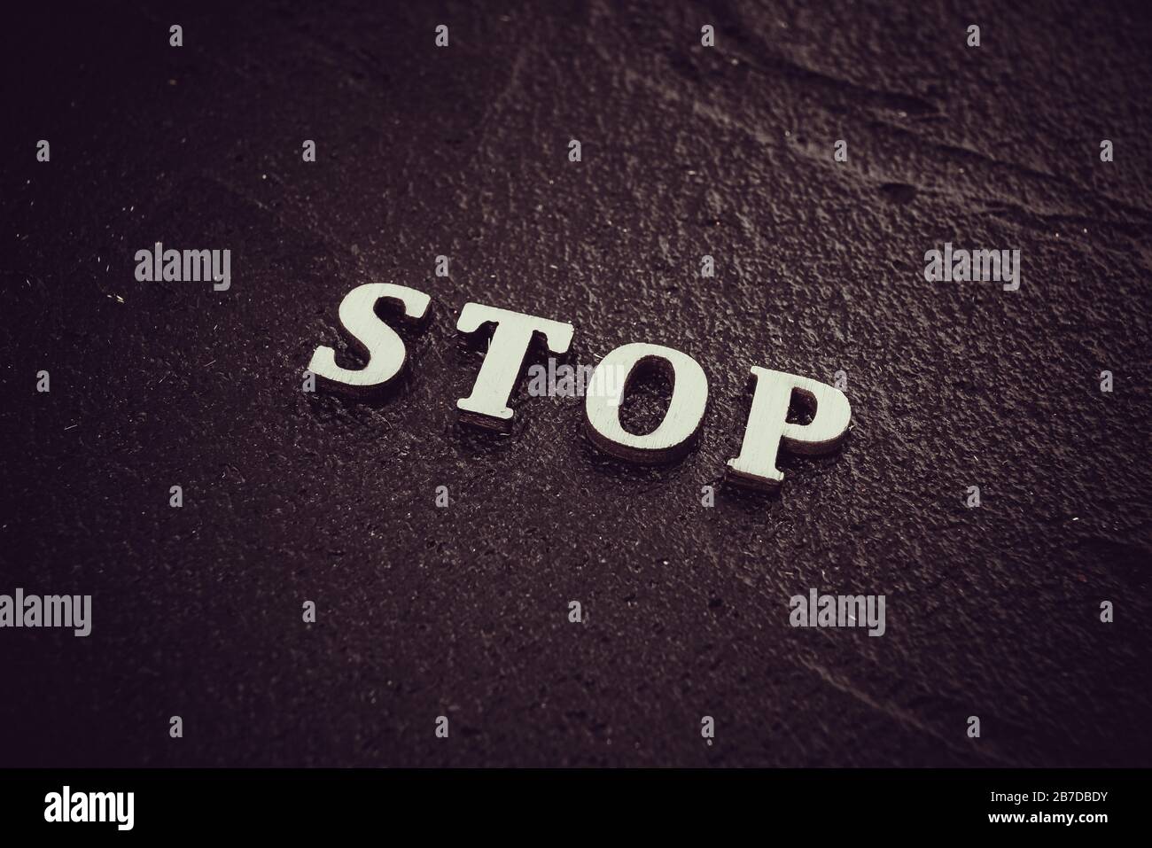 STOP Written On Blackboard. Stop Text Stock Photo - Alamy