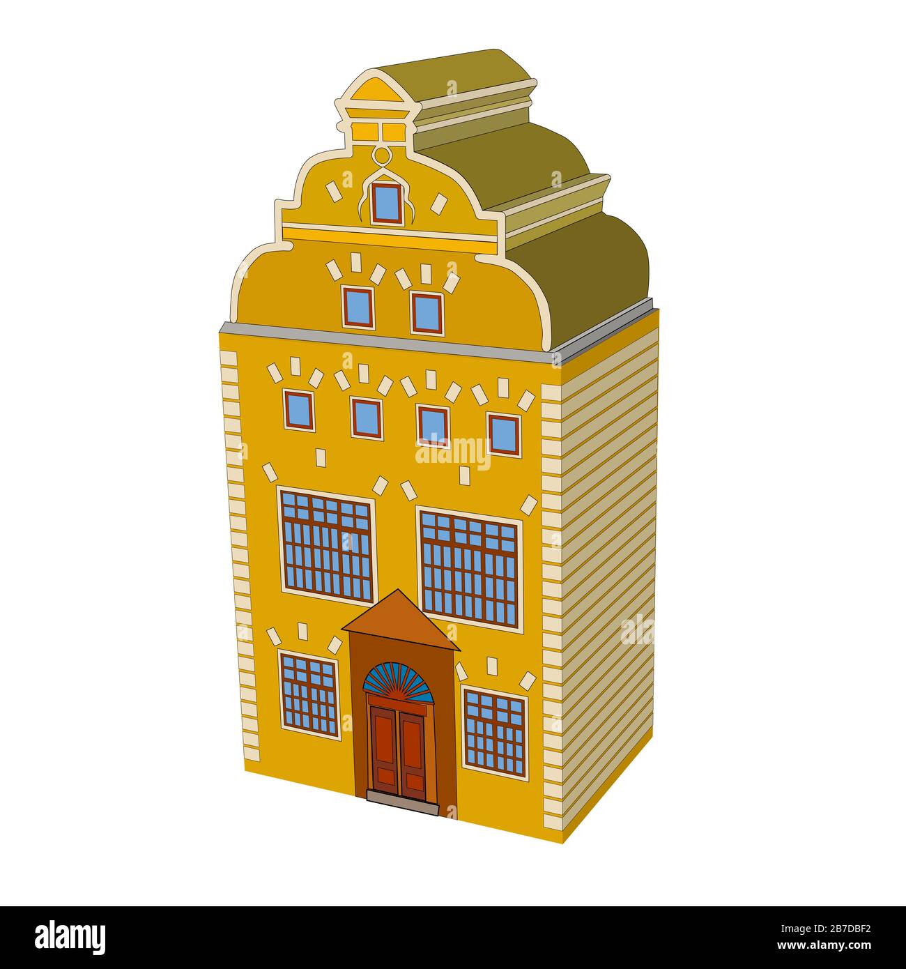 House in perspective view isolated on white background. Victorian ...