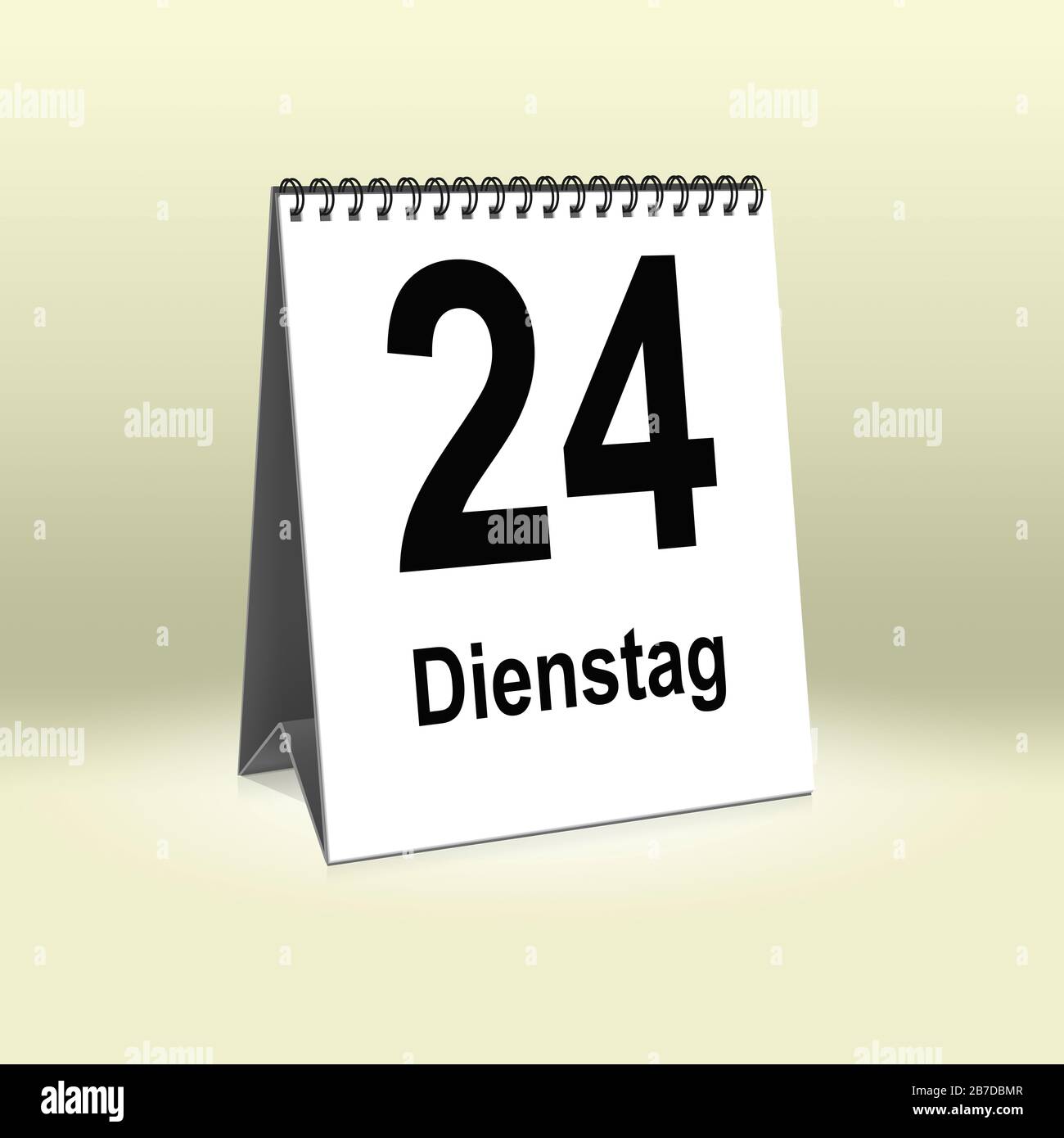 A calendar in German language shows Tuesday 24th | Ein Kalender für den ...