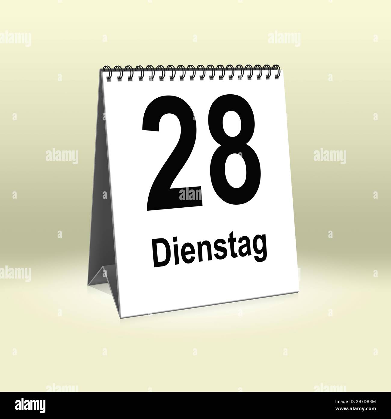 A calendar in German language shows Tuesday 28th | Ein Kalender für den ...