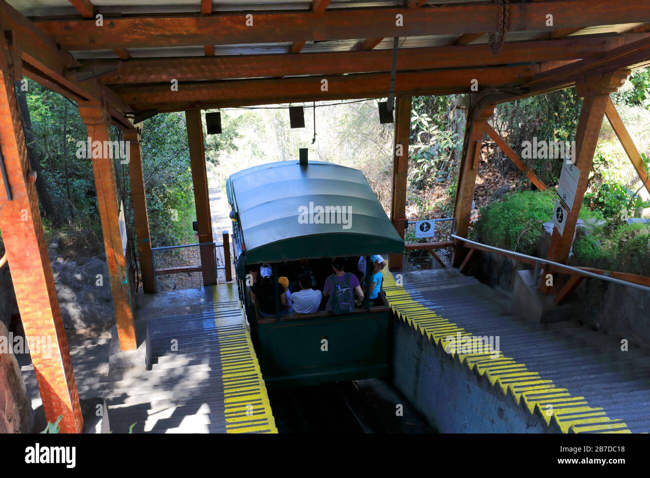 The Funicular railway station, Bellavista Terrace, Cerro San Cristóbal ...