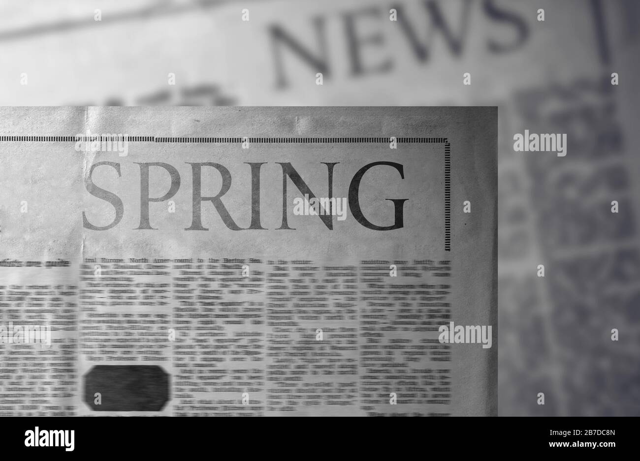 Newspaper slogan. An important word and title Stock Photo - Alamy