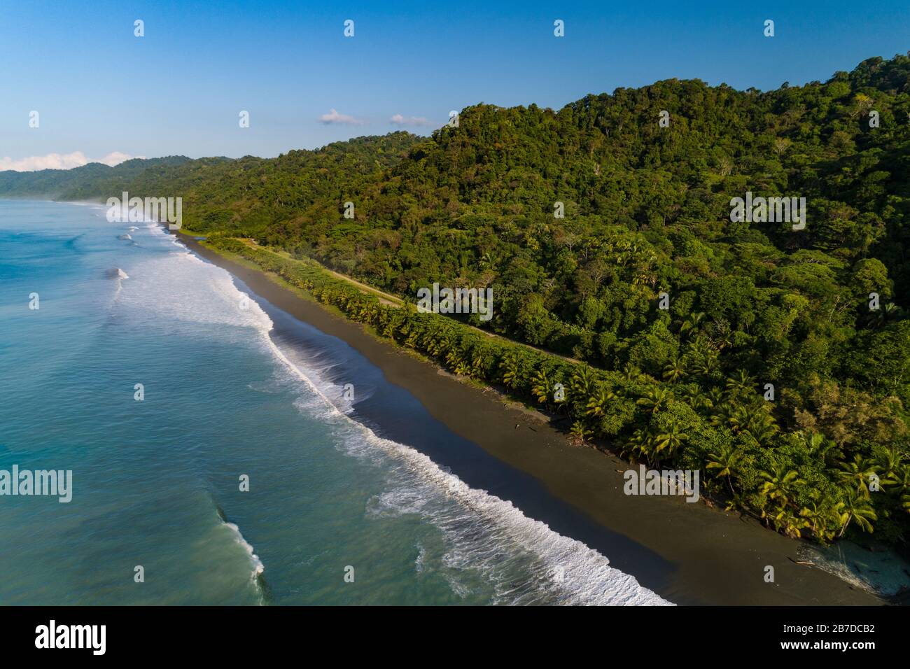 Carate Beach by drone, Corcovado National Park; Osa Peninsula; Costa Rica; Centroamerica Stock ...