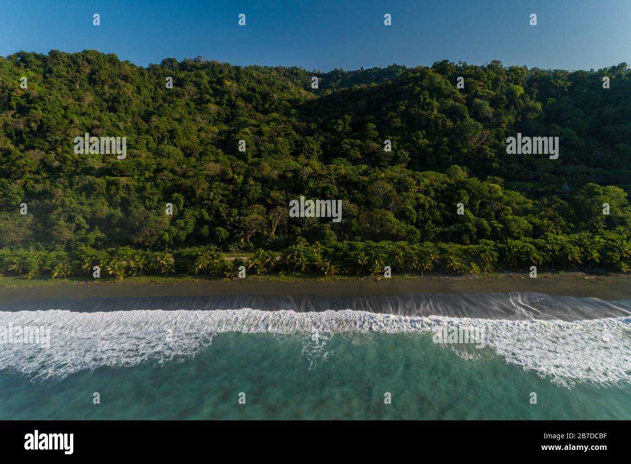 Carate Beach by drone, Corcovado National Park; Osa Peninsula; Costa ...