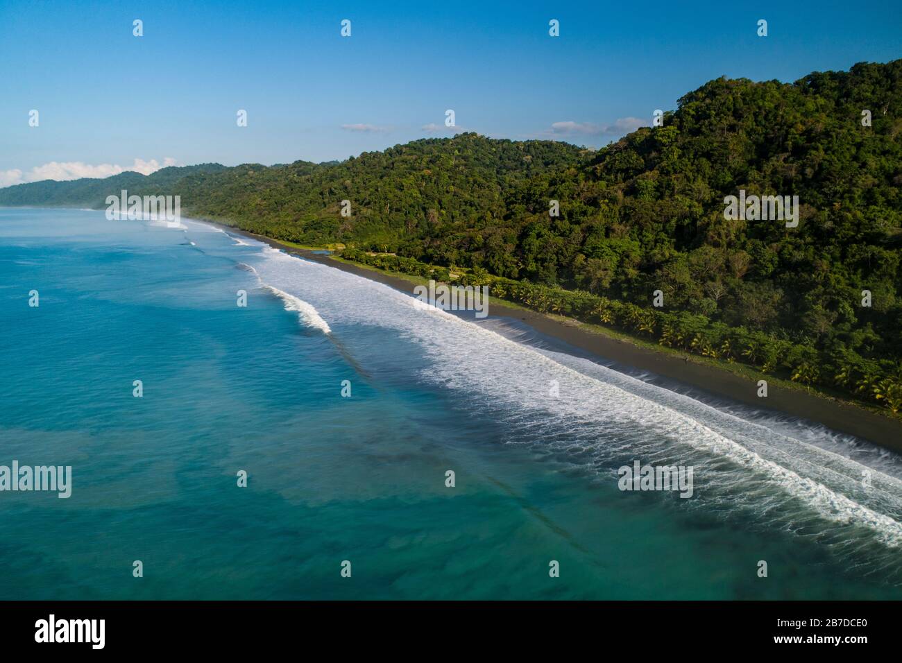 Carate Beach by drone, Corcovado National Park; Osa Peninsula; Costa ...