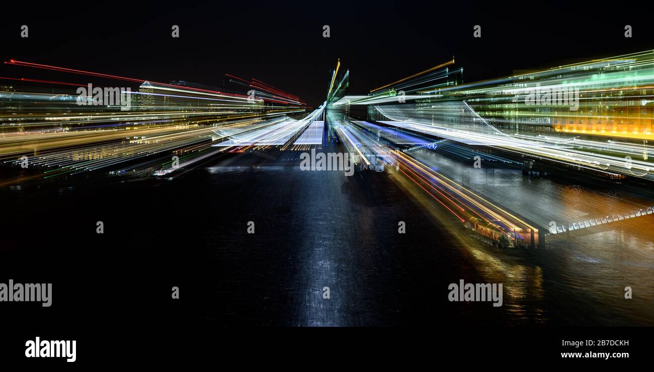 Illuminated River Thames Bridges, London Stock Photo - Alamy