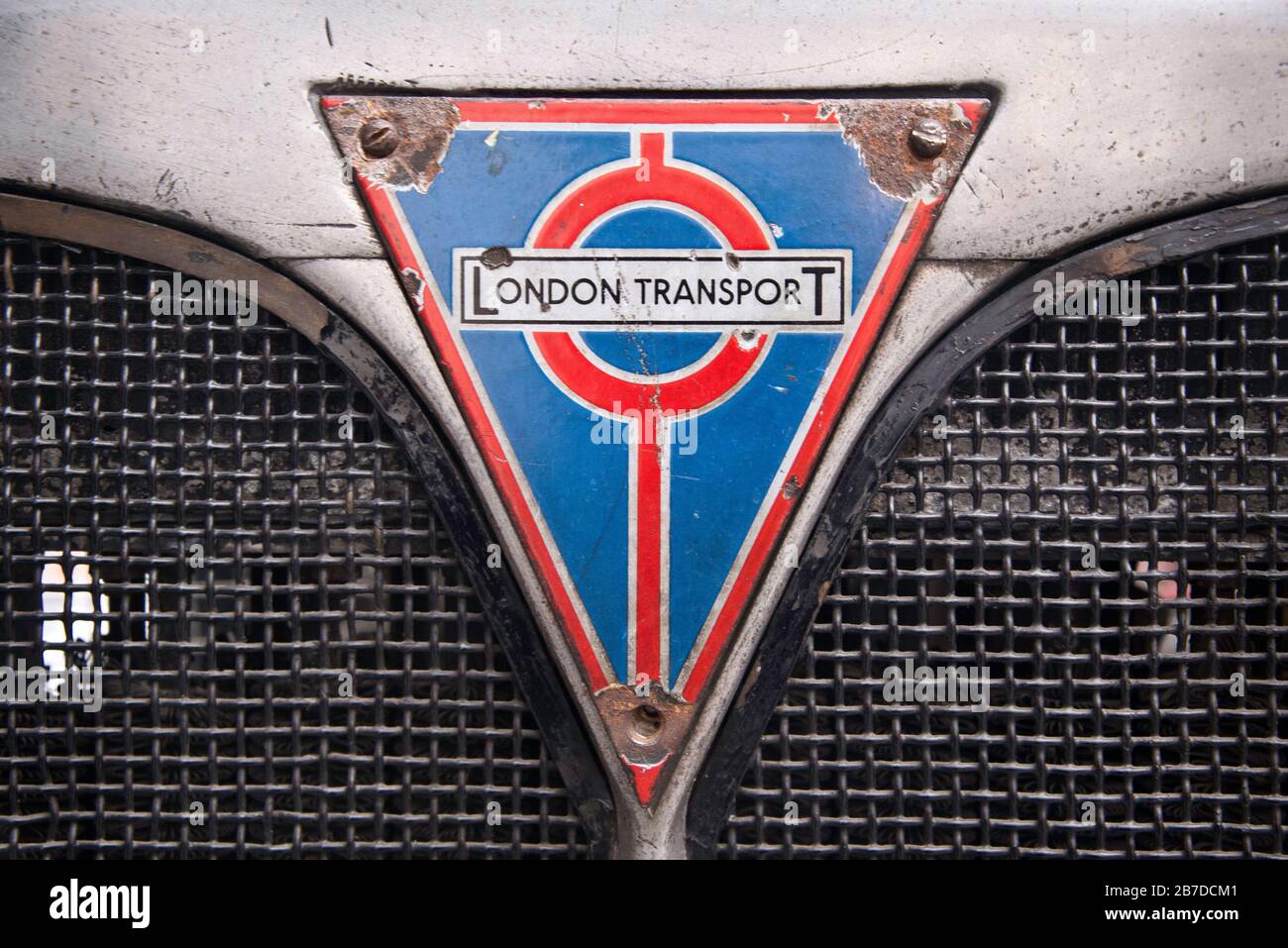 London transport logos at the Brooklands London Bus Museum, Weybridge ...