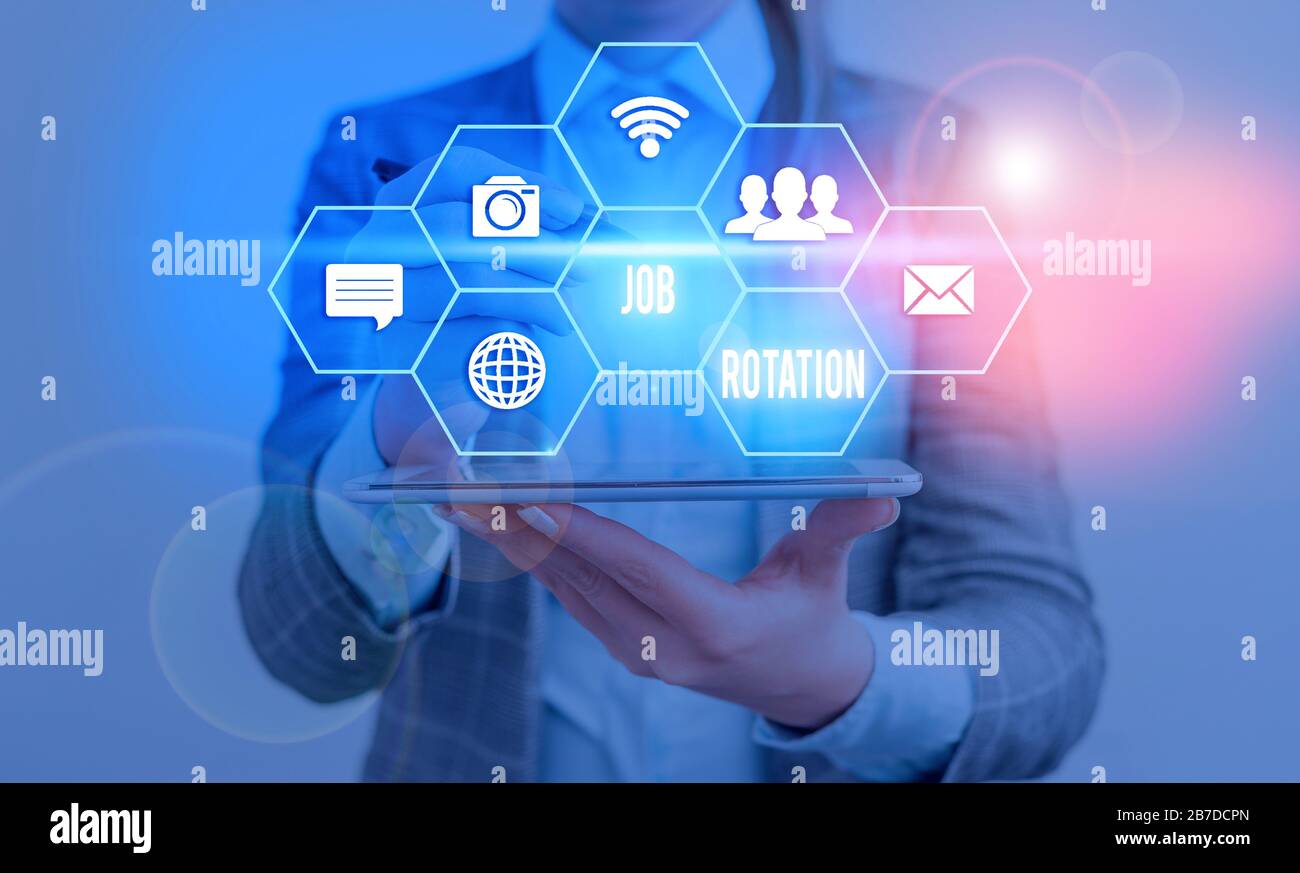 Writing note showing Job Rotation. Business concept for the practice of ...