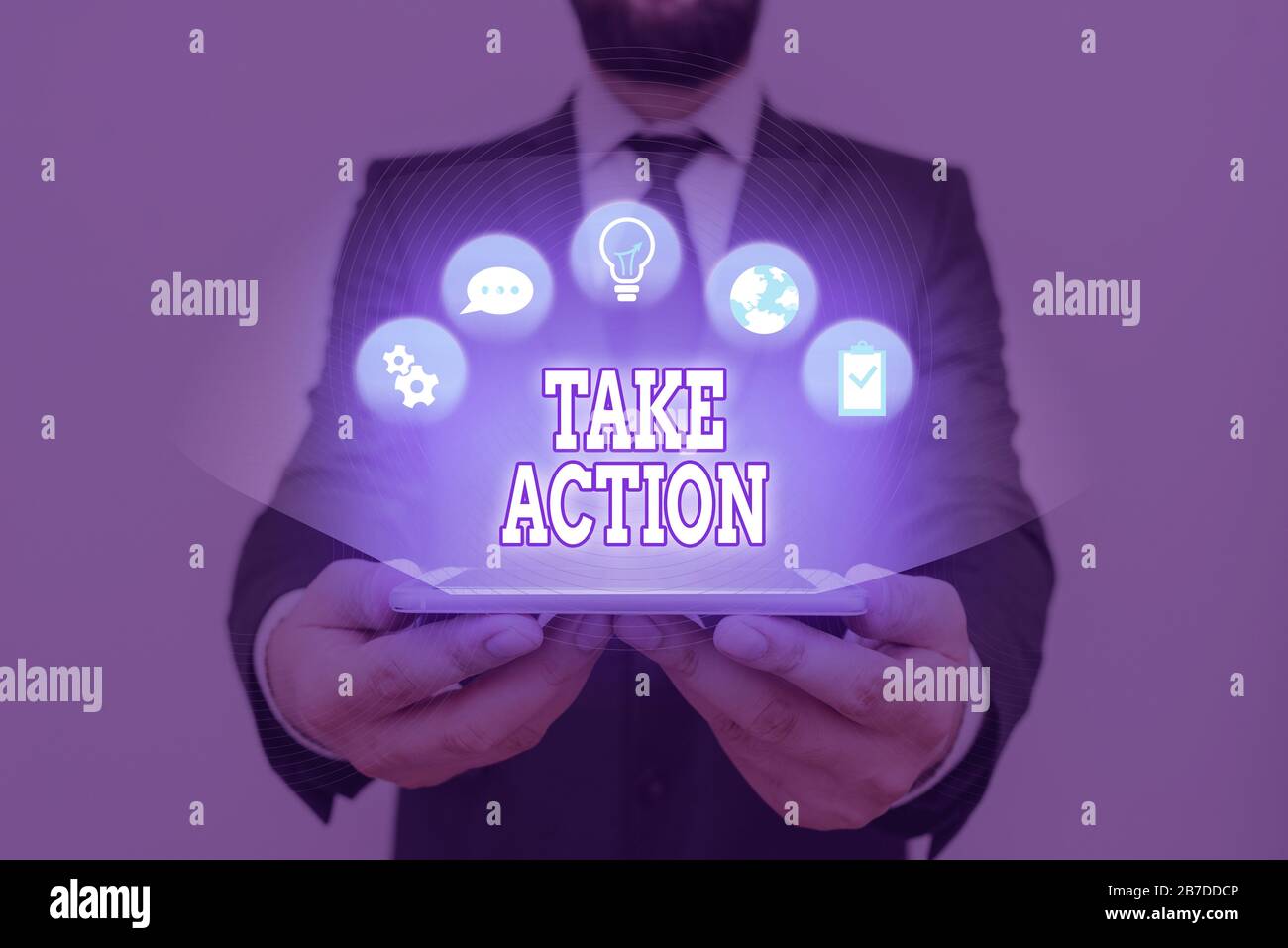 Conceptual hand writing showing Take Action. Concept meaning do ...