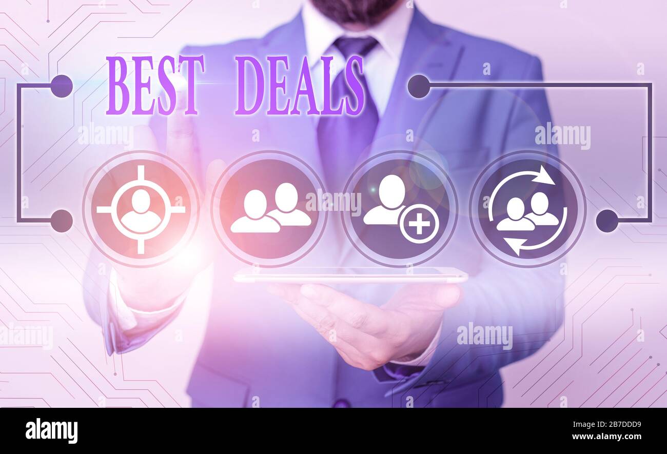Conceptual hand writing showing Best Deals. Concept meaning very ...