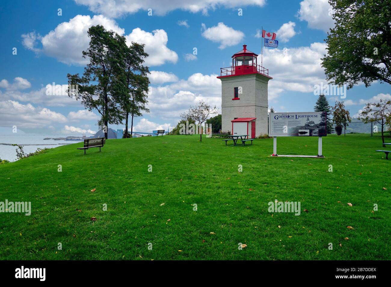 Lighthouse in One of Ontario's most beautiful towns, Goderich, Ontario ...