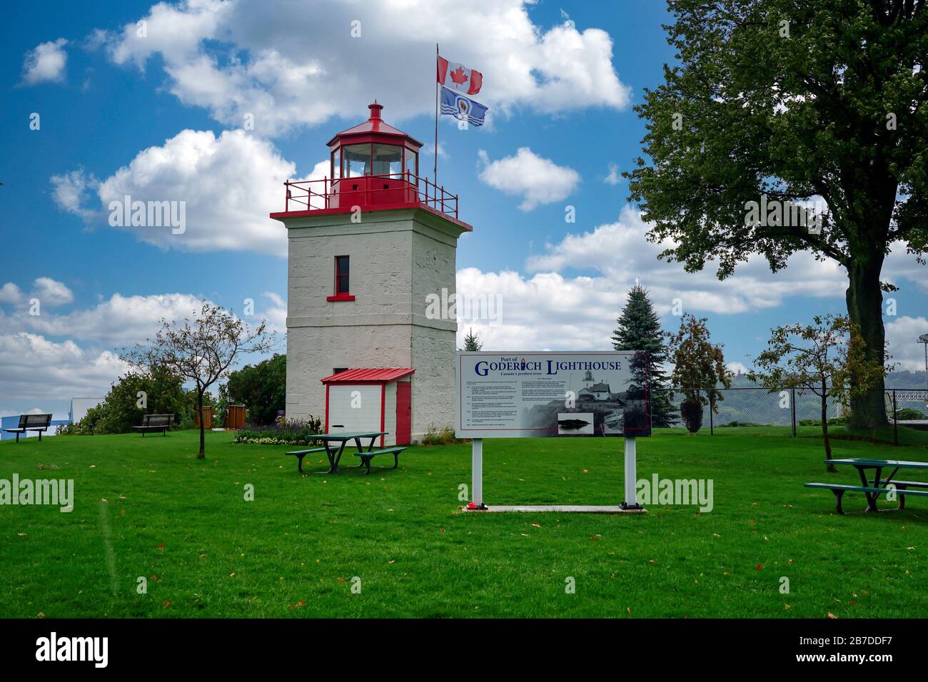 Lighthouse in One of Ontario's most beautiful towns, Goderich, Ontario ...
