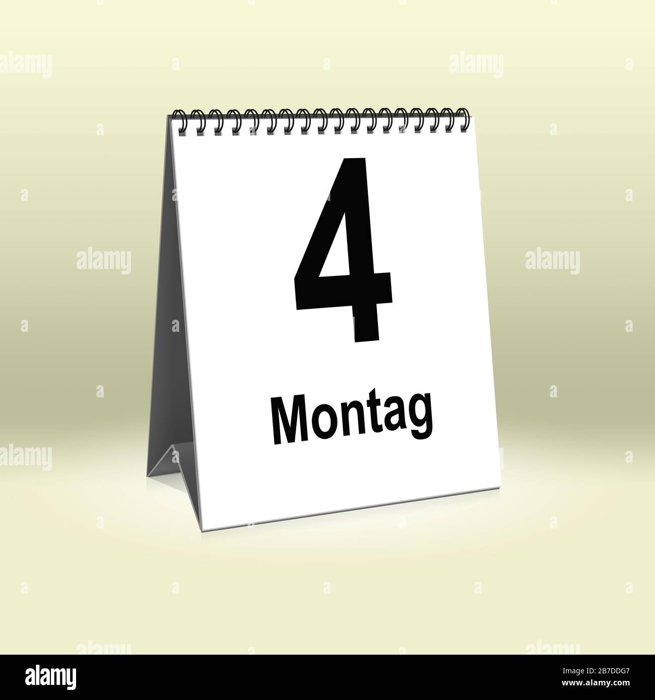 A calendar in German language shows Monday 4th | Ein Kalender für den ...
