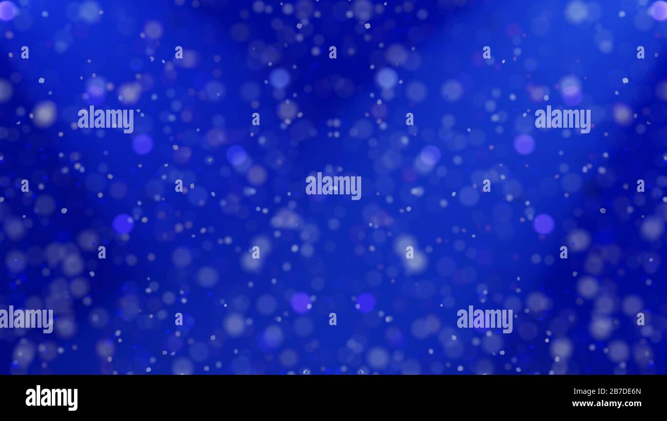 Abstract shiny dust particles on blue with bokeh, light and flare Stock ...