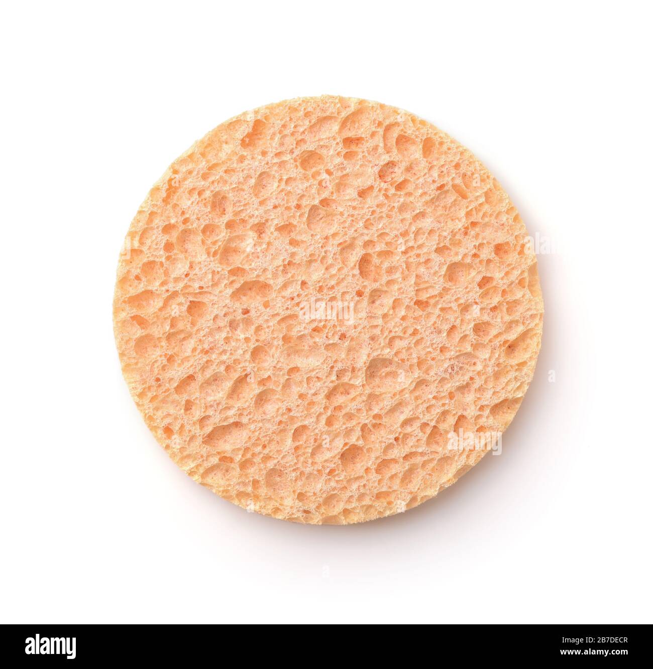 Top view of round facial cosmetics sponge isolated on white Stock Photo ...