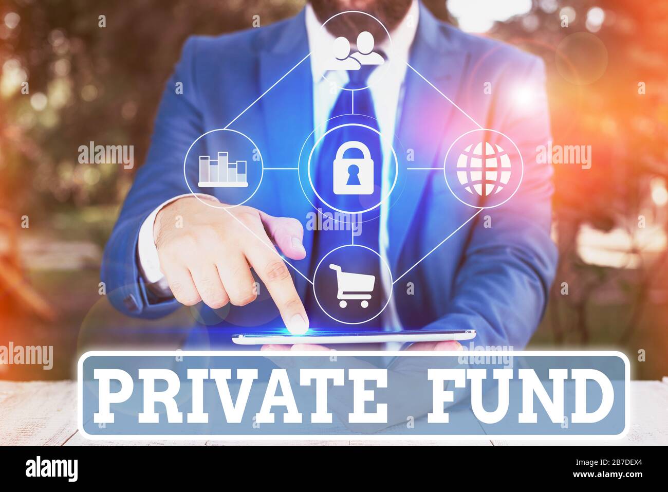 Writing note showing Private Fund. Business concept for collective ...