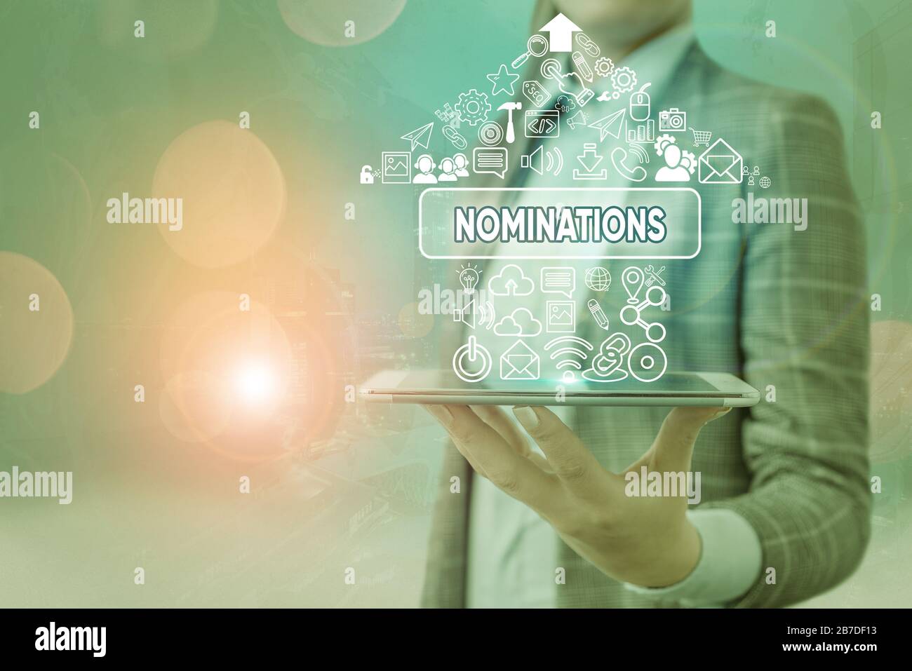 Conceptual hand writing showing Nominations. Concept meaning the act of ...