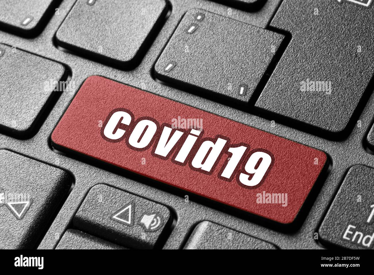Press the Computer button. A word on it Stock Photo - Alamy