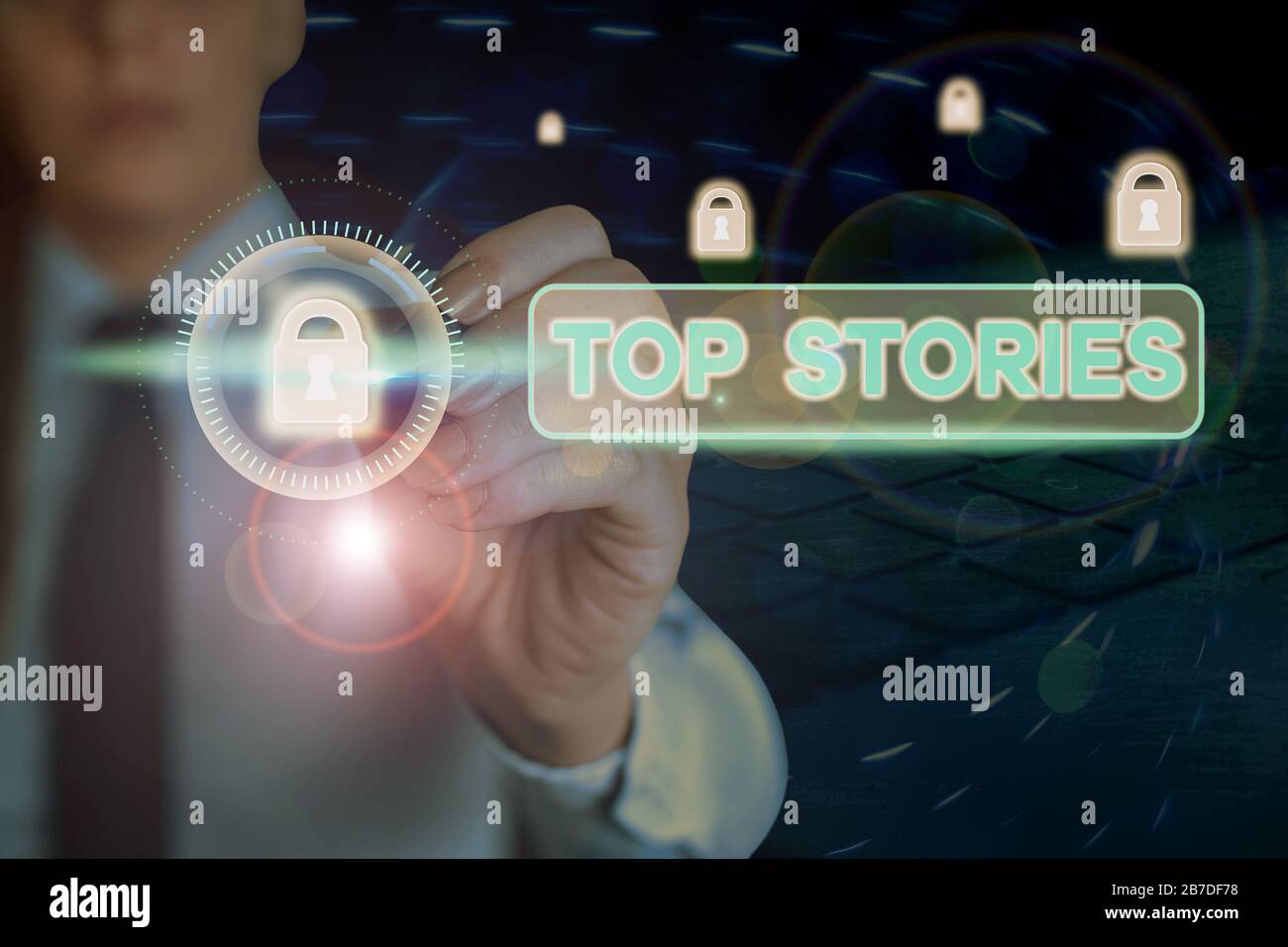 Writing note showing Top Stories. Business concept for a major story ...