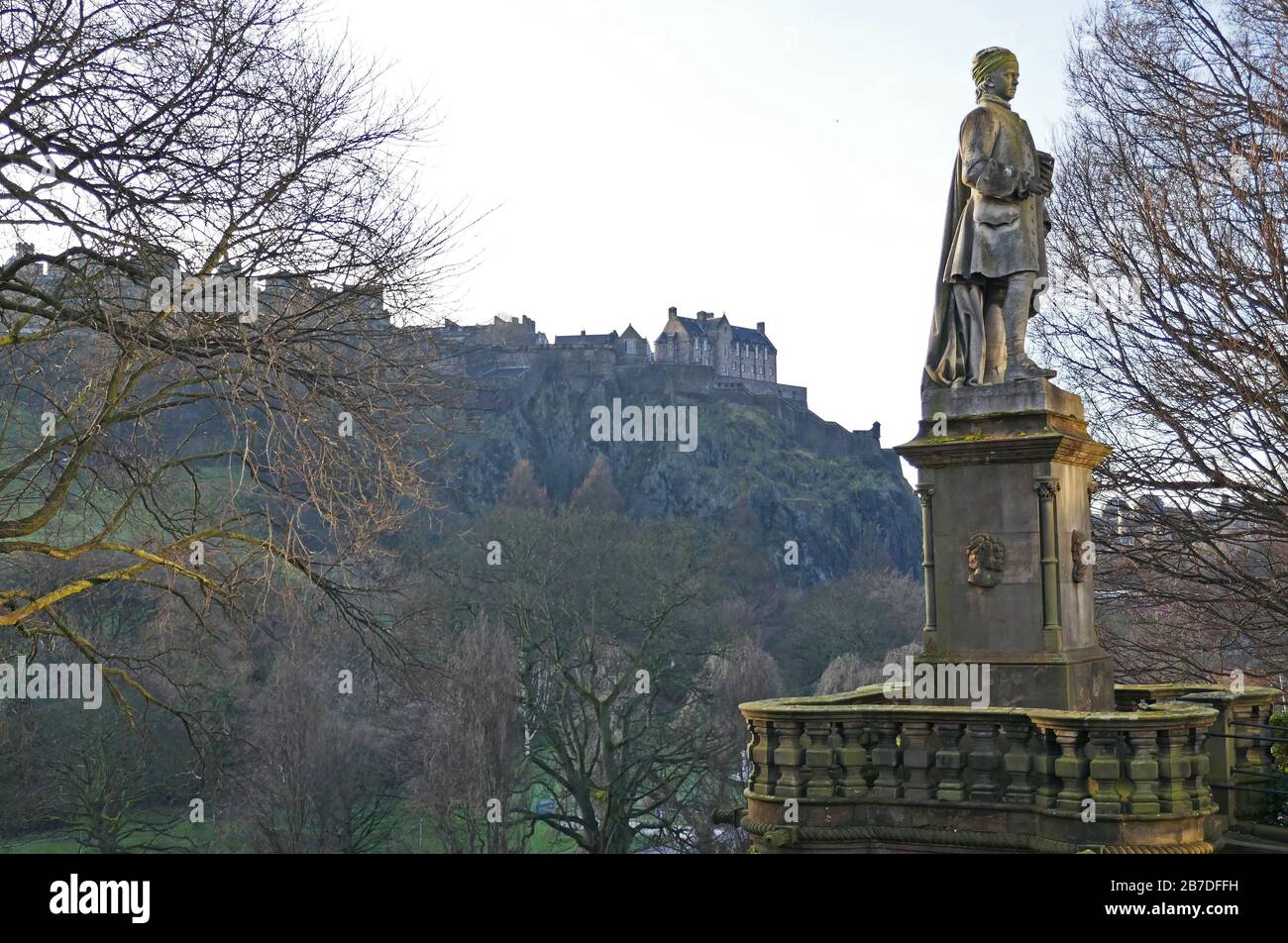 Statue of Allan Ramsay, Princes Street Gardens, Edinburgh. Edinburgh ...