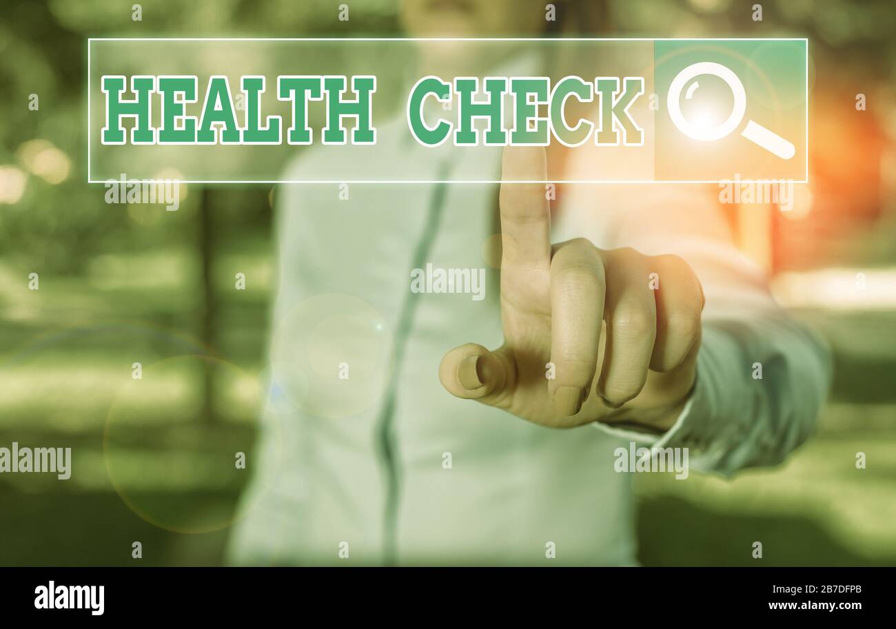 Text sign showing Health Check. Business photo showcasing thorough ...