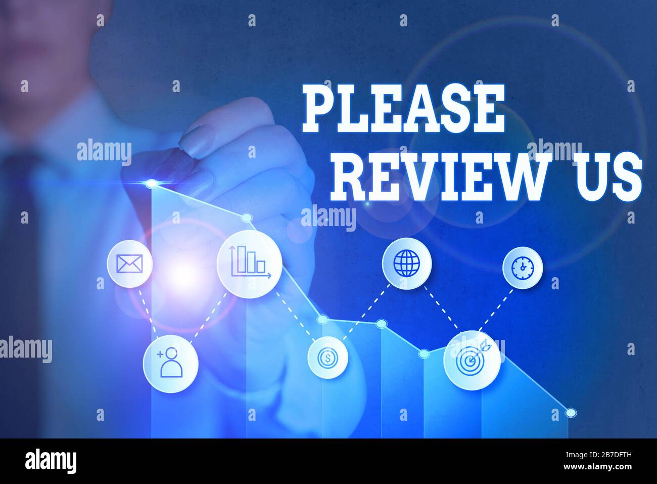 Conceptual hand writing showing Please Review Us. Concept meaning ...