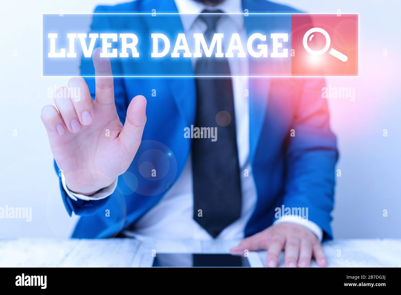 Handwriting text writing Liver Damage. Conceptual photo damage to the ...