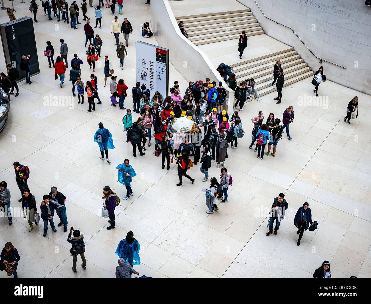 Tourists gathering at the Queen Elizabeth II Great Court, British ...