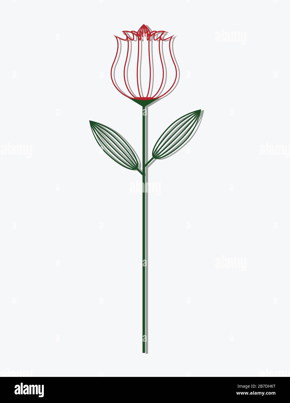Red rose with blend effect end depth, vector illustration symbol Stock ...