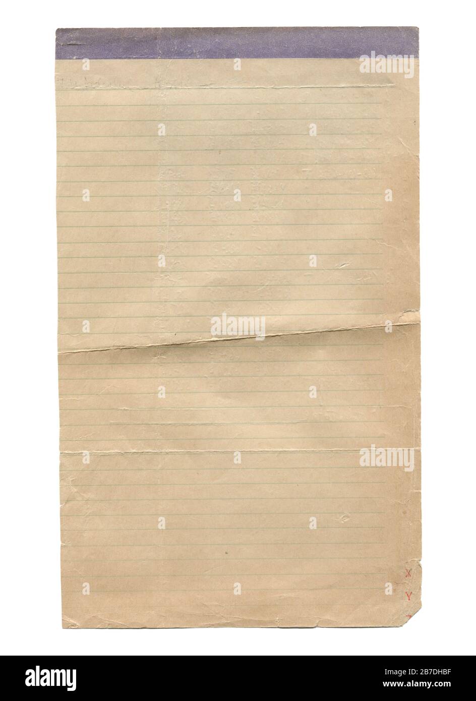 vertical closeup of blank notebook lined old aged paper texture ...