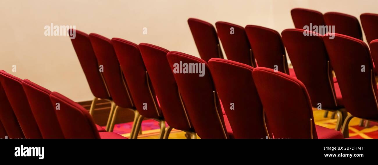 Empty chairs in a hotel conference room, business and interior design ...