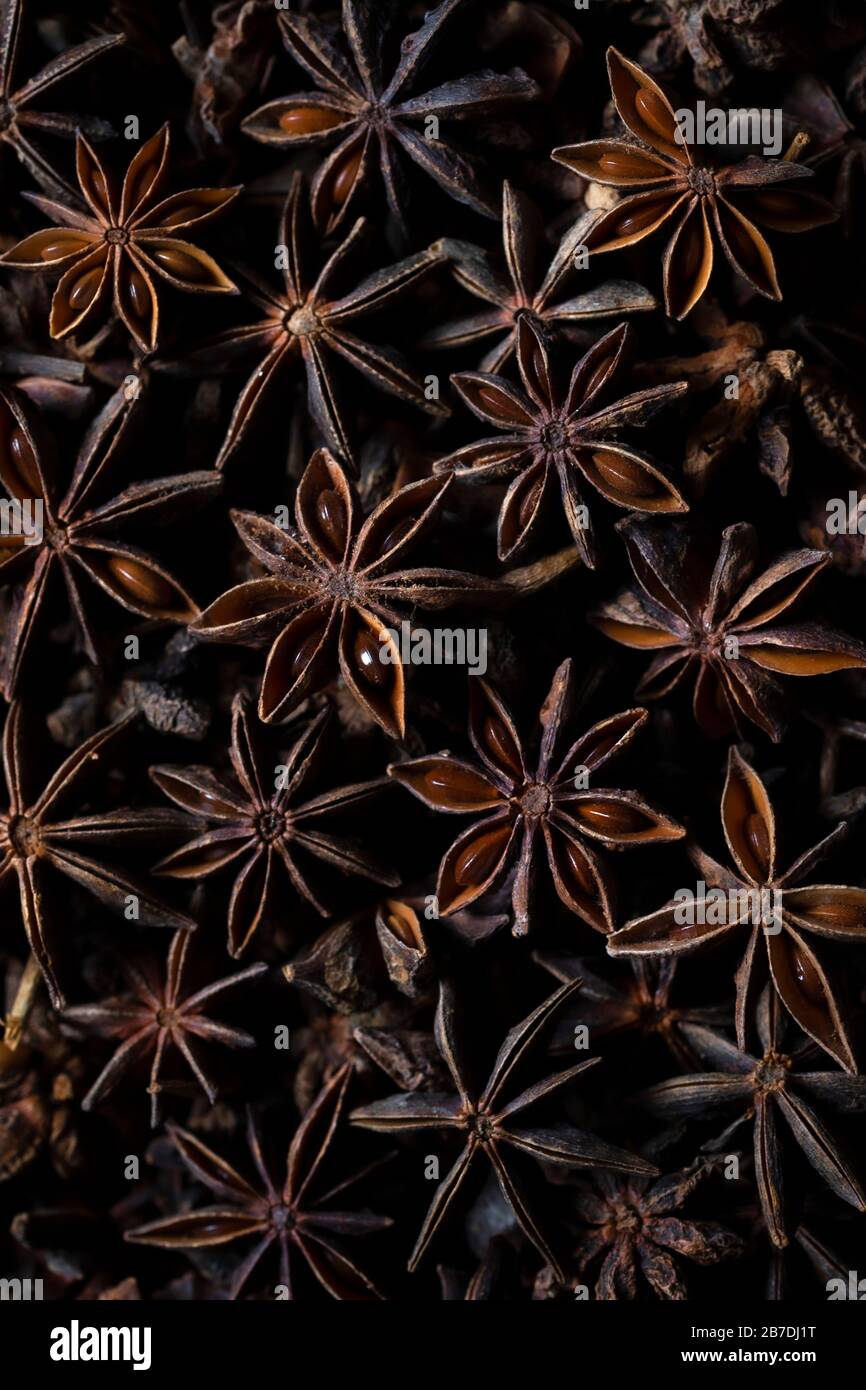 Macro photography of star anise, spice, seeds, anyz Stock Photo - Alamy