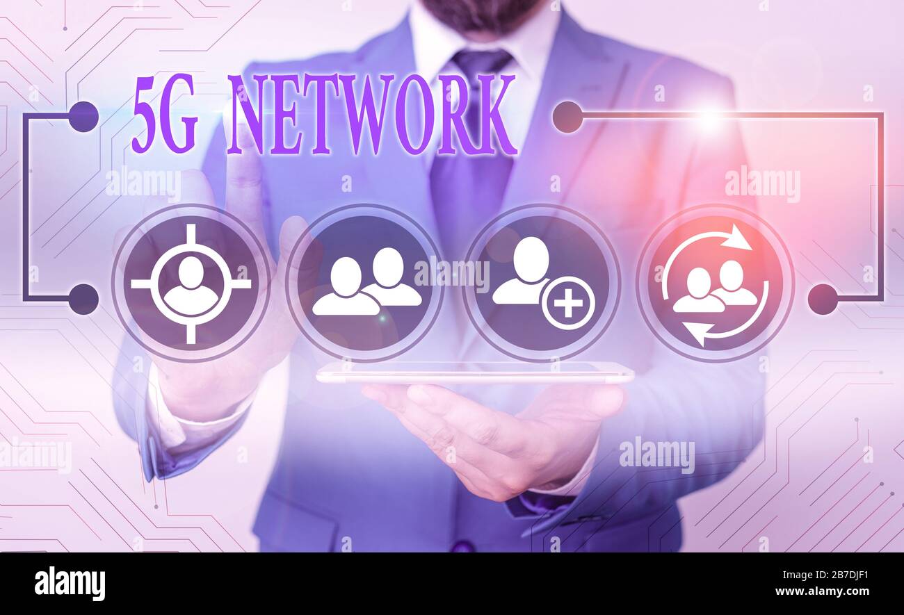 Conceptual hand writing showing 5G Network. Concept meaning greatly ...