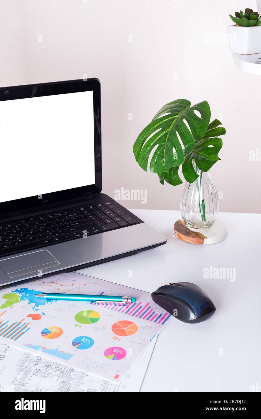 Team work for graphic design working on white table with computer and ...