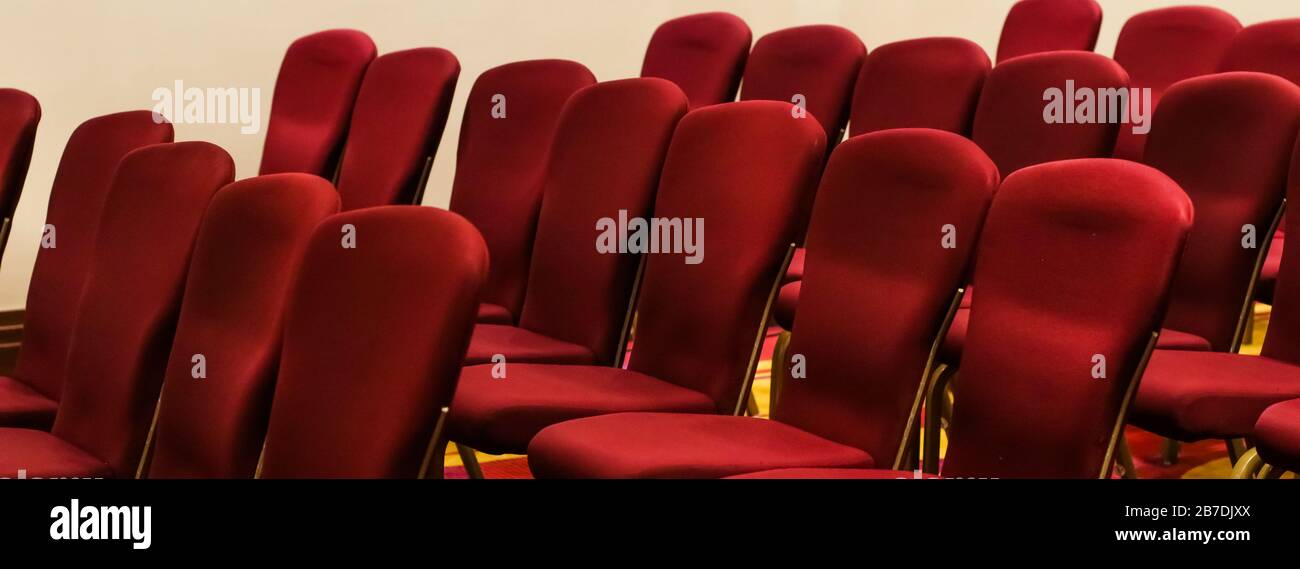 Empty chairs in a hotel conference room, business and interior design ...
