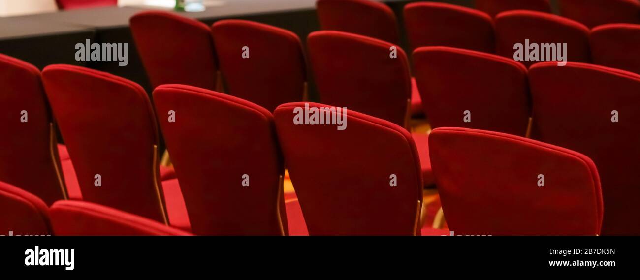 Empty chairs in a hotel conference room, business and interior design ...