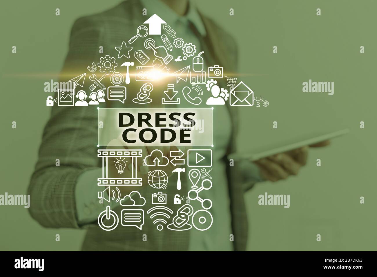 Text sign showing Dress Code. Business photo text an accepted way of ...
