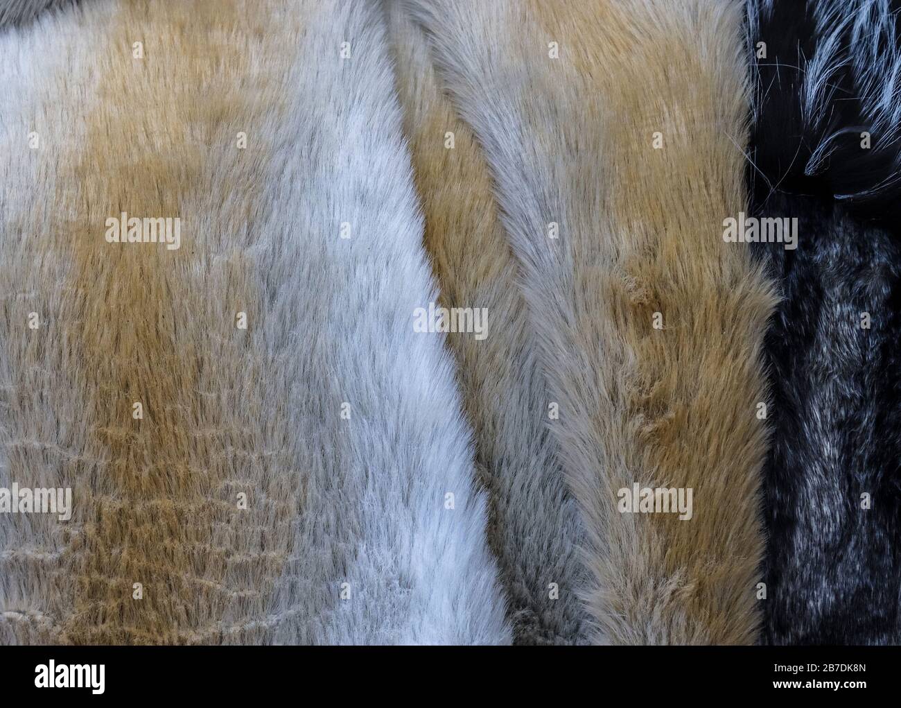 Detailed close up view on fabric and textile surfaces in different ...