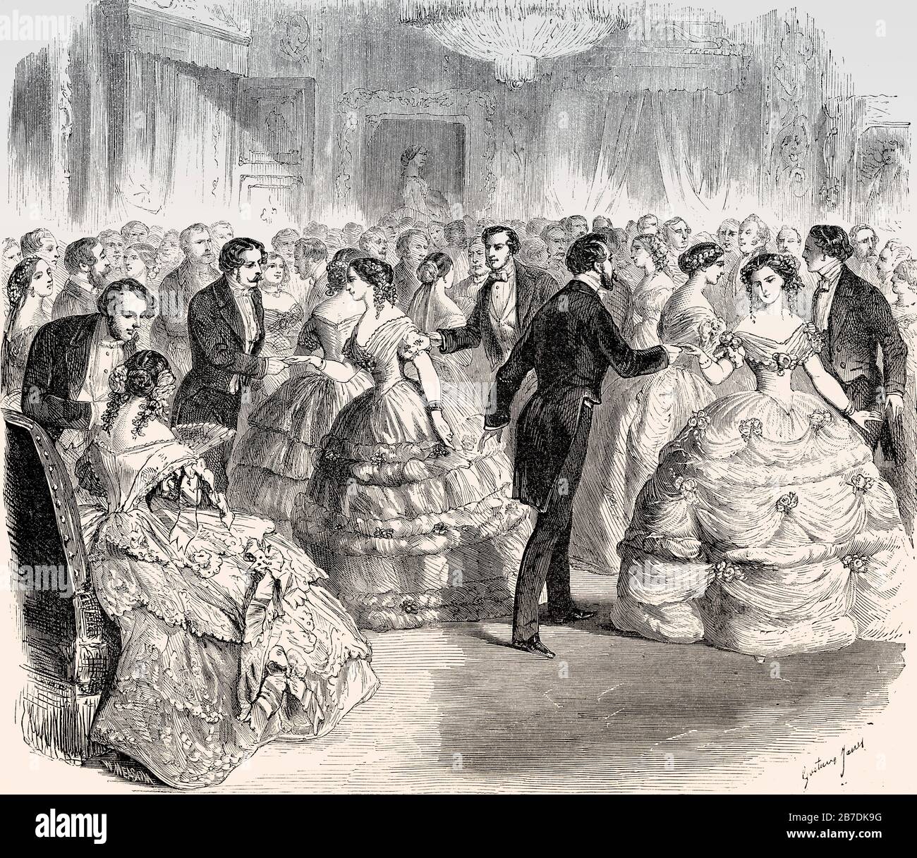 Quadrille, square dance, Les Lanciers or The Lancers, Paris, France ...