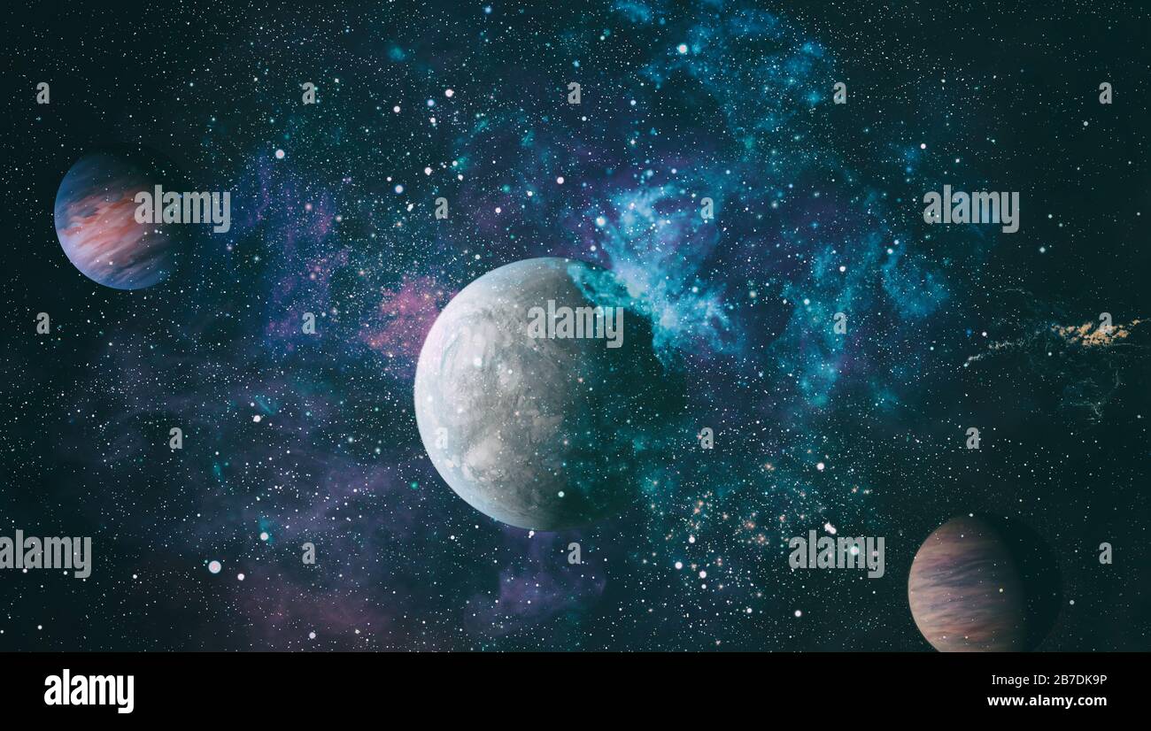 Stars and galaxies in deep space showing the beauty of space ...