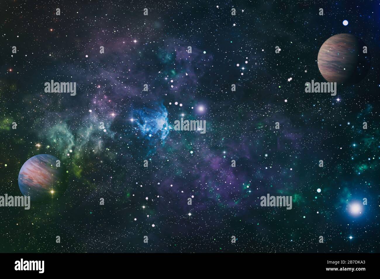 Stars and galaxies in deep space showing the beauty of space ...