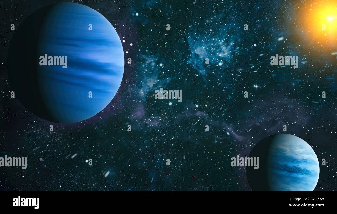 Stars and galaxies in deep space showing the beauty of space ...