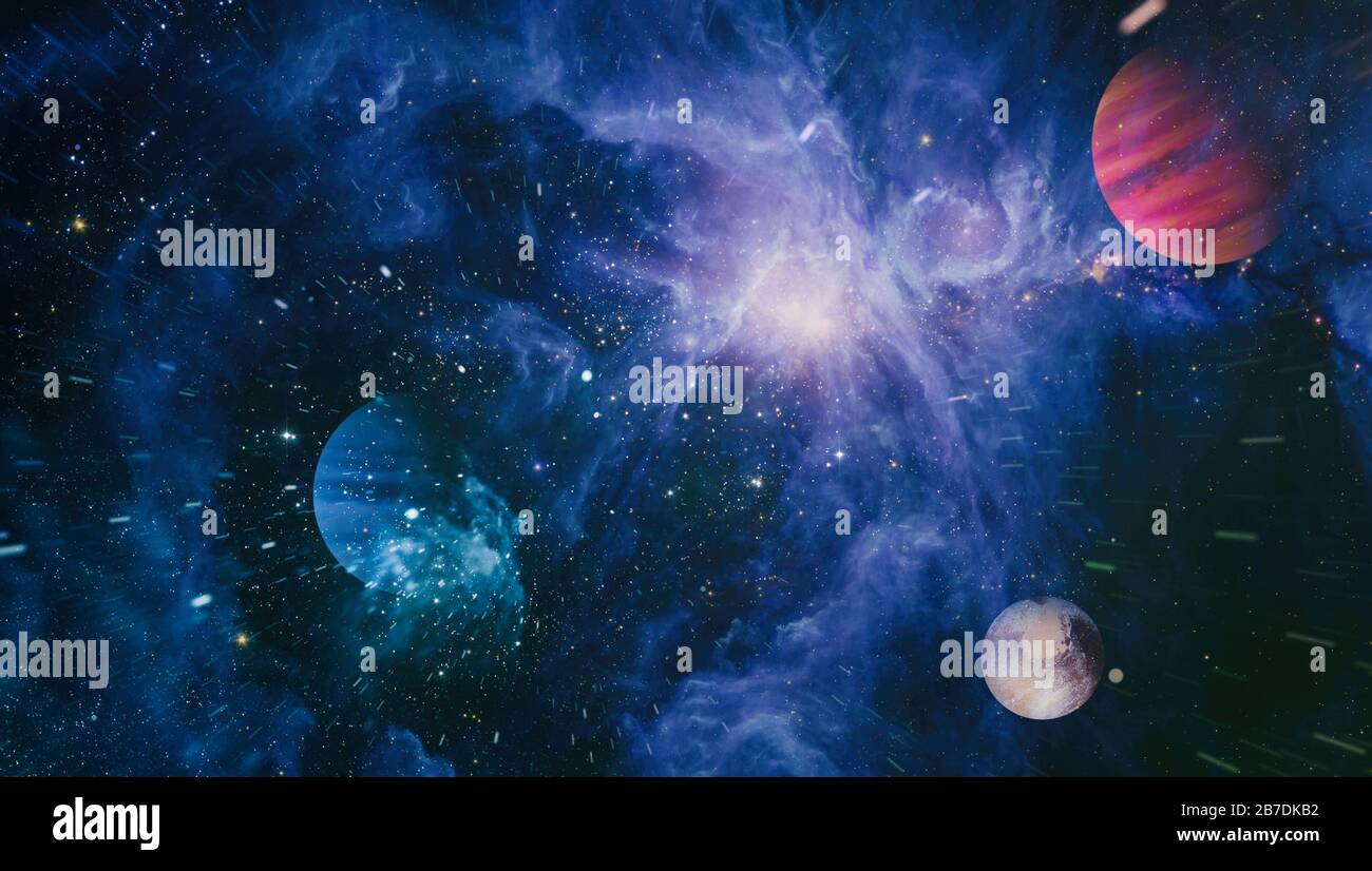 Stars and galaxies in deep space showing the beauty of space ...